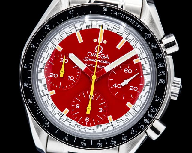 Omega 3510.61 Speedmaster "Schumacher Racing Red" SS Red Dial 3510.61 ...