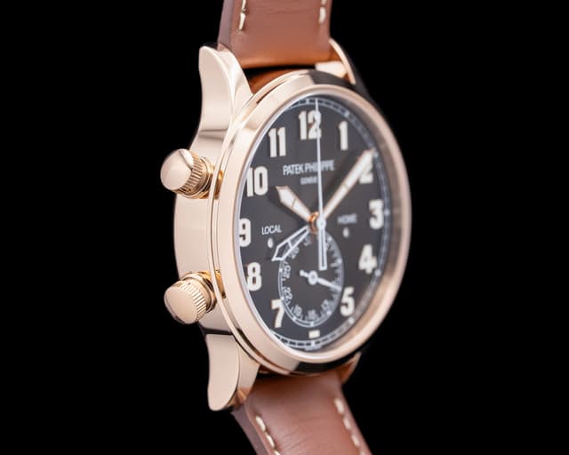 Patek Philippe 5524R Calatrava Pilot Travel Time 18K Rose Gold Brown ...