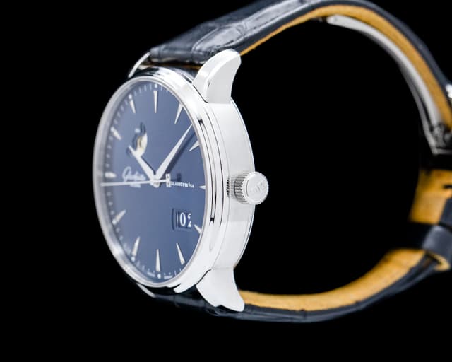 Glashutte Original Senator Excellence Panorama Date Moon Phase SS Blue ...